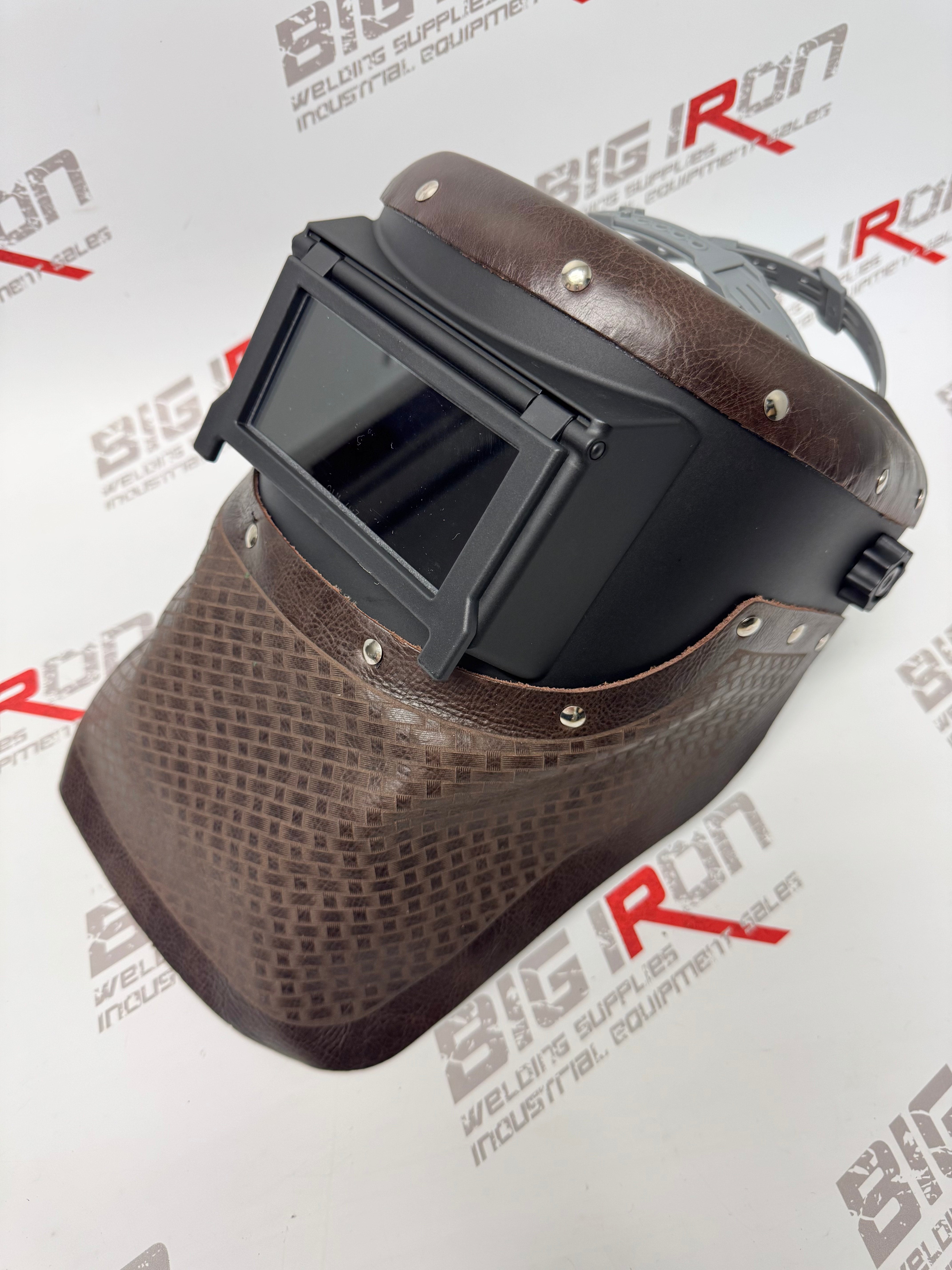 OUTLAW LEATHER- Slimeline Black Welding Hood-Basketweave-Fudge – Big ...