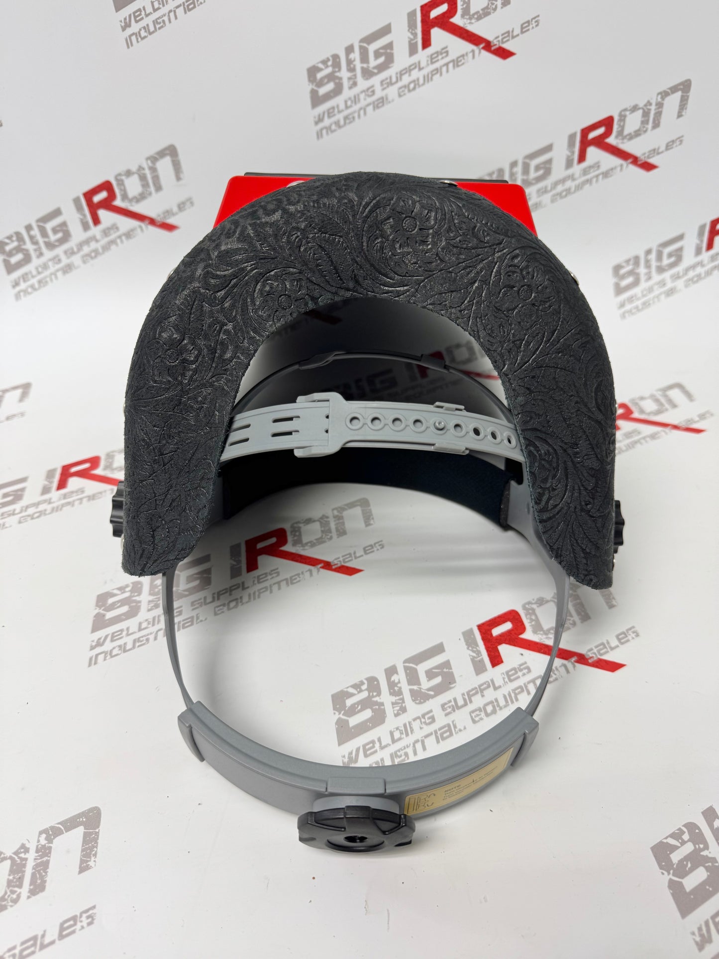 OUTLAW LEATHER- Slimline Welding Hood - Black Floral Suede – Big Iron ...