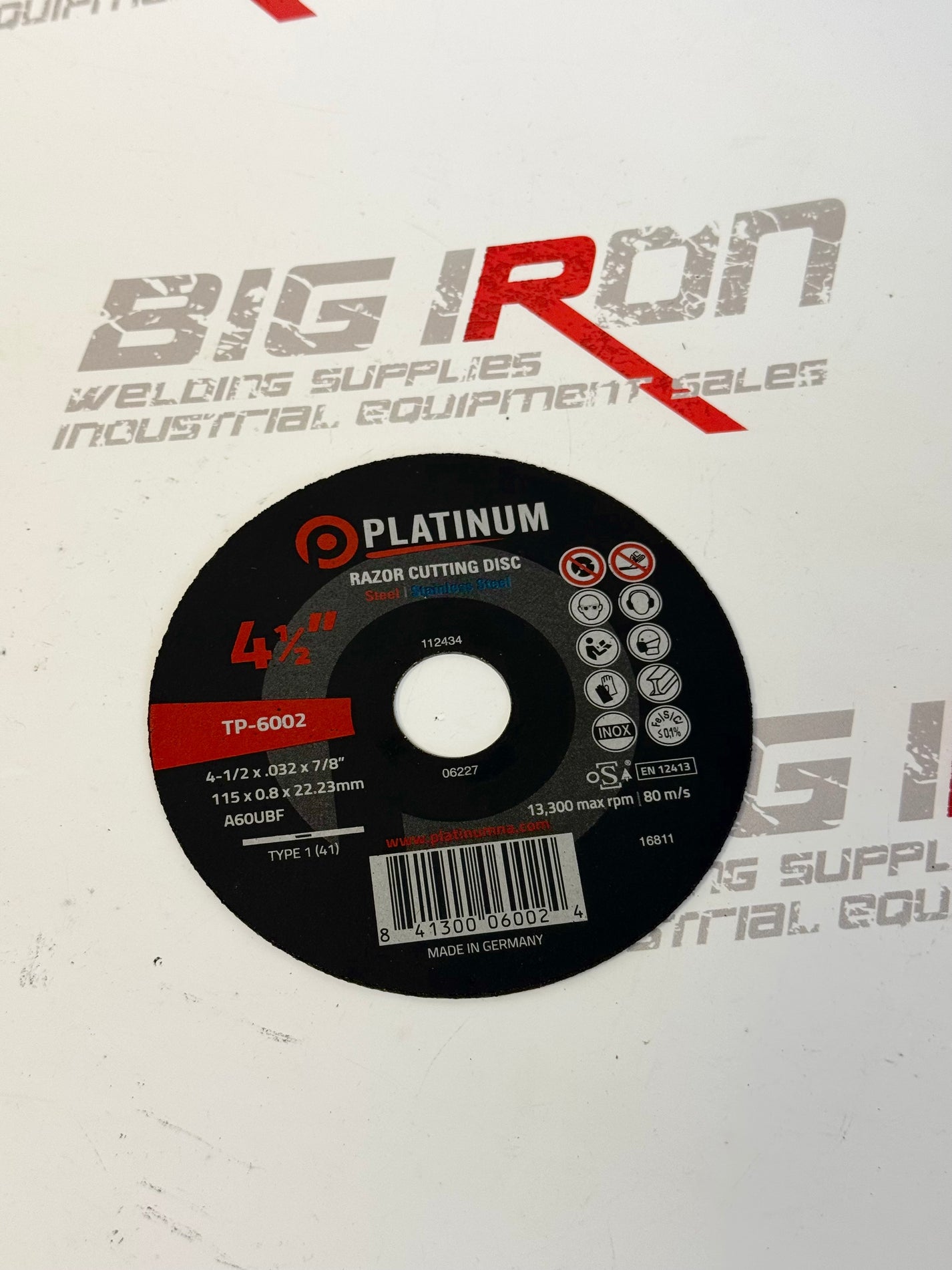 RAZOR CUTTING DISC - TYPE 1 - STEEL/SS - A60UBF - 4-1/2" x .032" x 7/8 ...